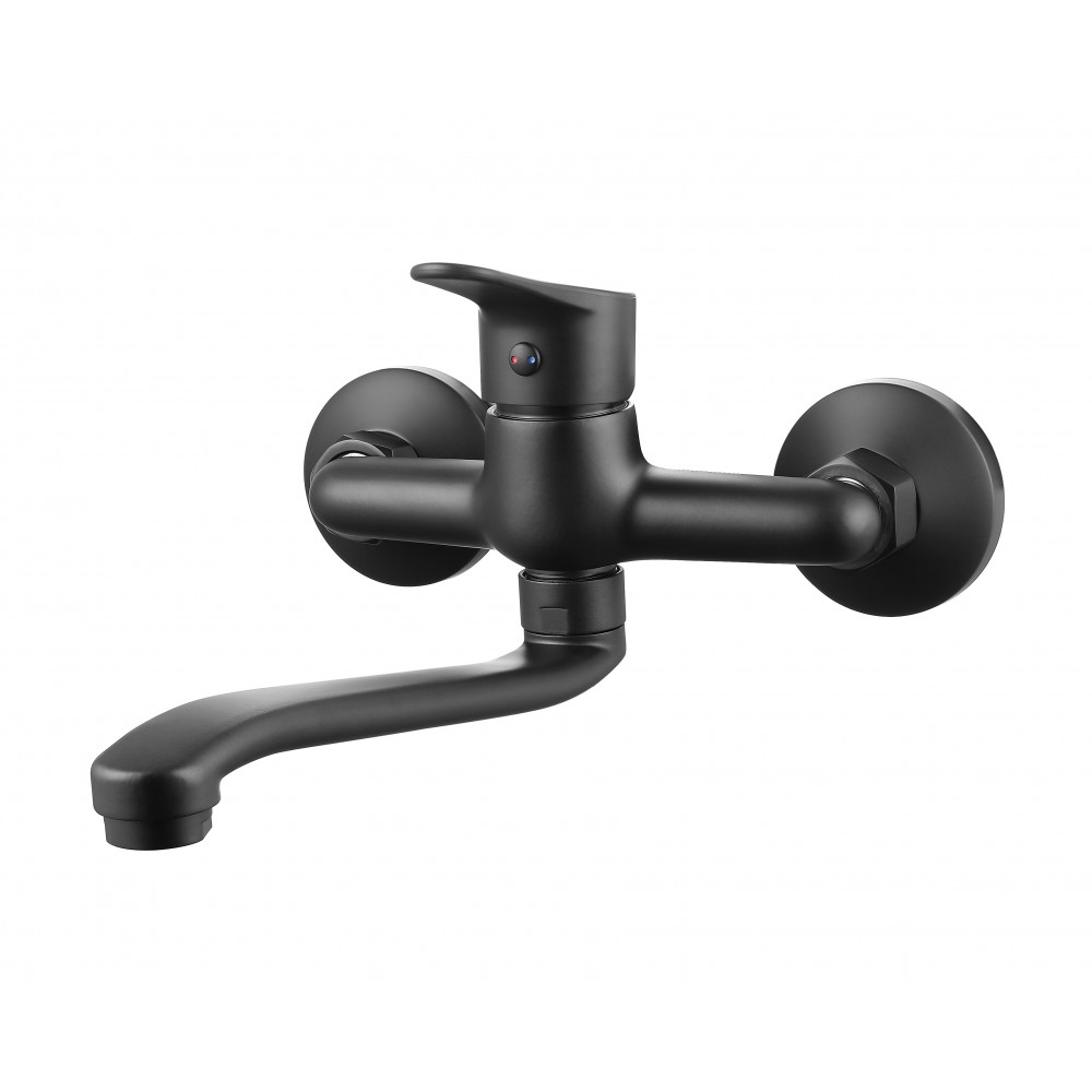 Quartz Black Sink Mixer Wall Type, - Cashbuild