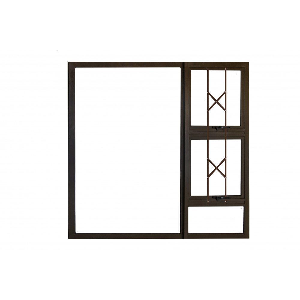Window Frame Aluminium 28-Ptt1515 Bronze And Burglar Bar Clear Left ...