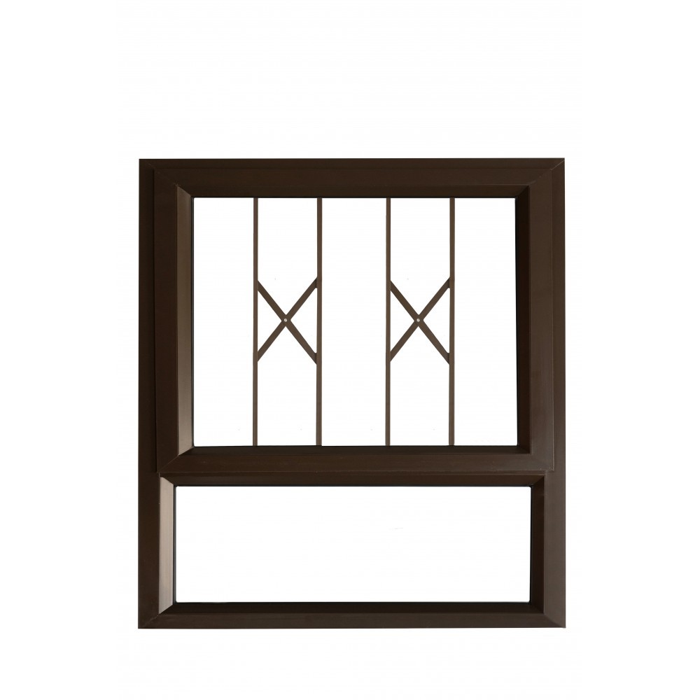 Window Frame Aluminium Pt99 Bronze With Buglar Bars With Clear Float ...