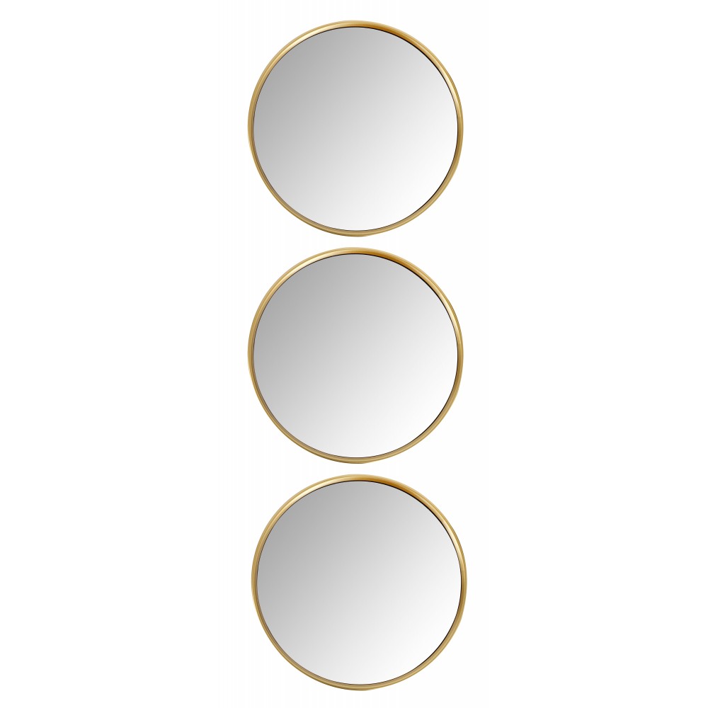 Home Quip Golden Trio Round Mirror 3Pc Set Gold 20cm X 20cm, Homequip ...