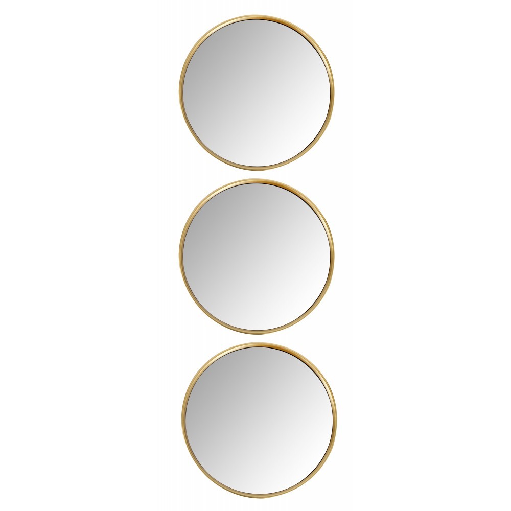 Home Quip Golden Trio Round Mirror 3Pc Set Gold 20cm X 20cm, Homequip ...