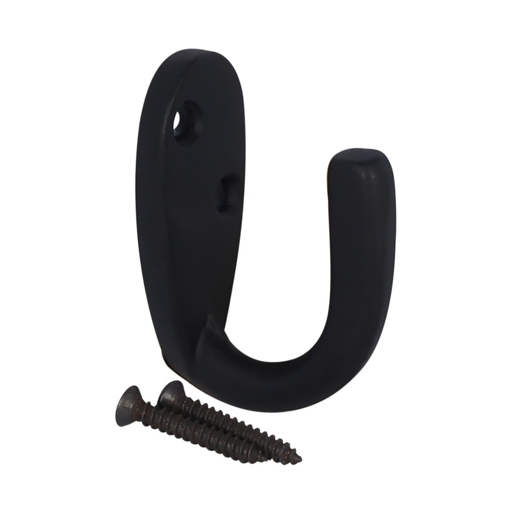 Coat Hook Single Matt Black, TROJAN - Cashbuild