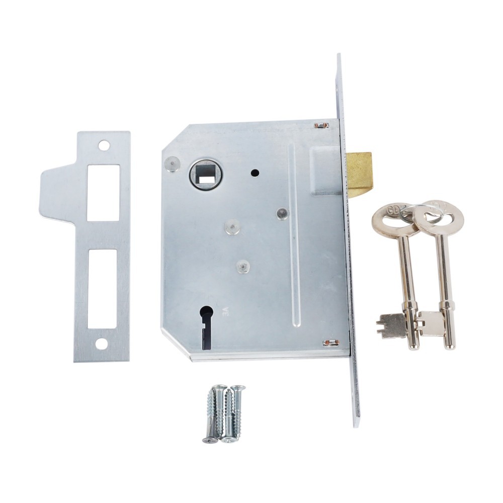 2 Lever Red Econo Mortice Lock Insert Chrome Plated, TROJAN - Cashbuild