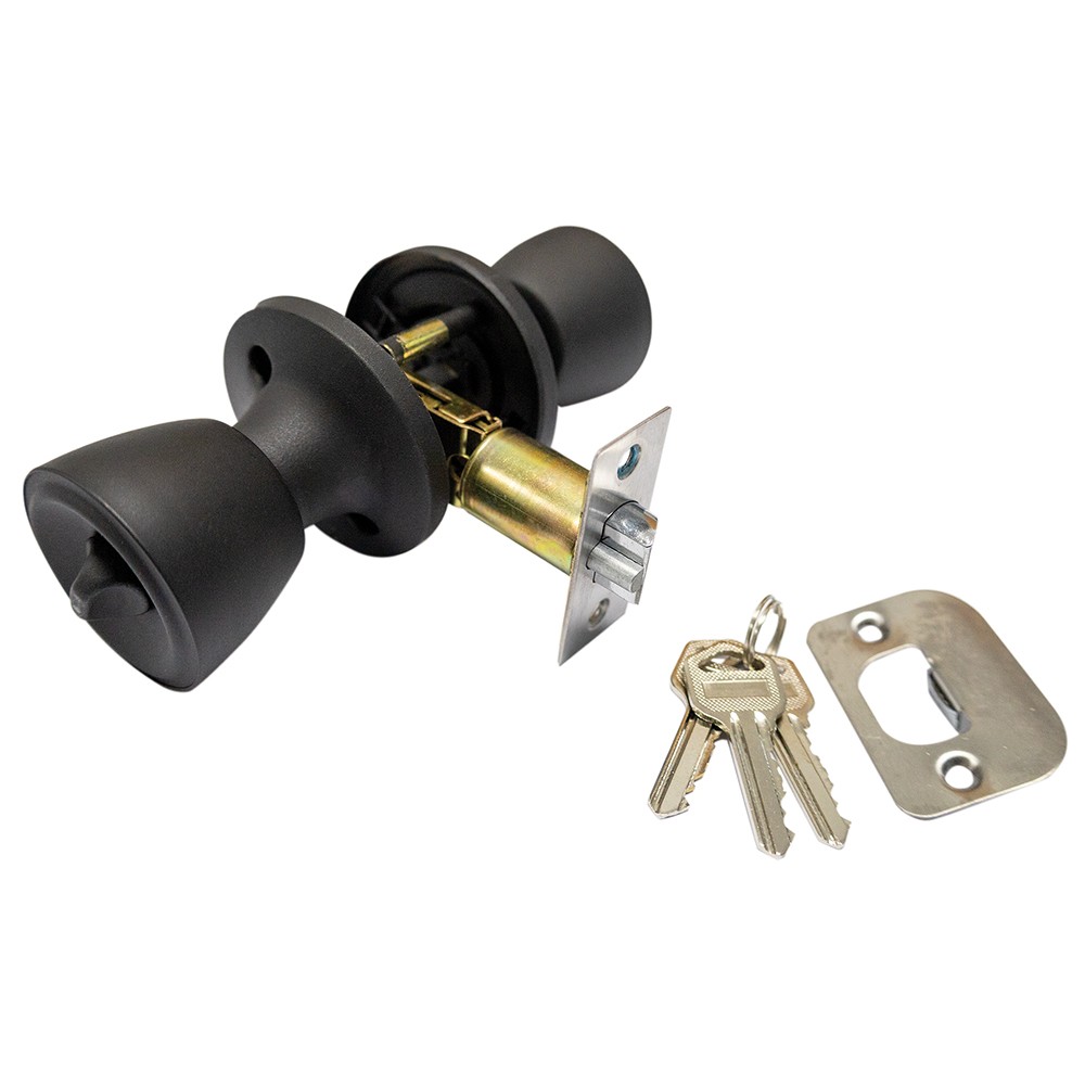 3L Chrome Plated Lockset Matt Black With Mb S/Steel Bb Hinges, TROJAN ...